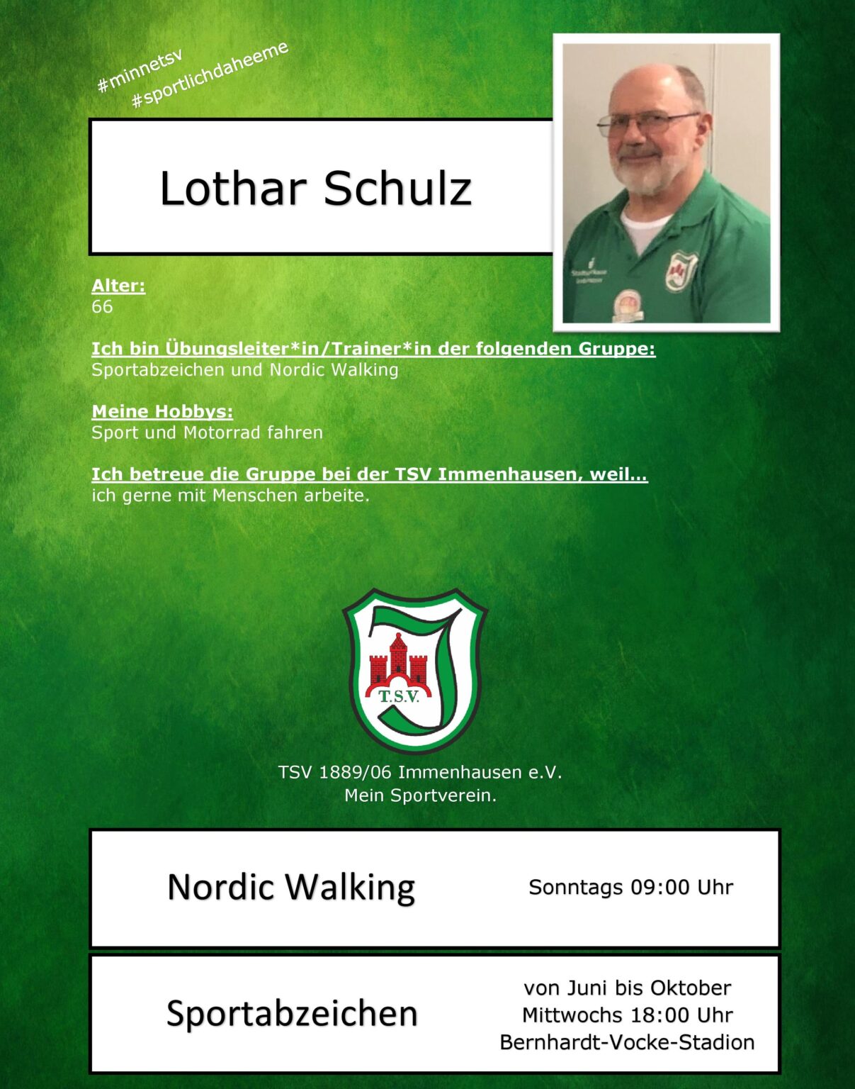 Übungsleiter Lothar Schulz – TSV 1889/06 Immenhausen e.V.